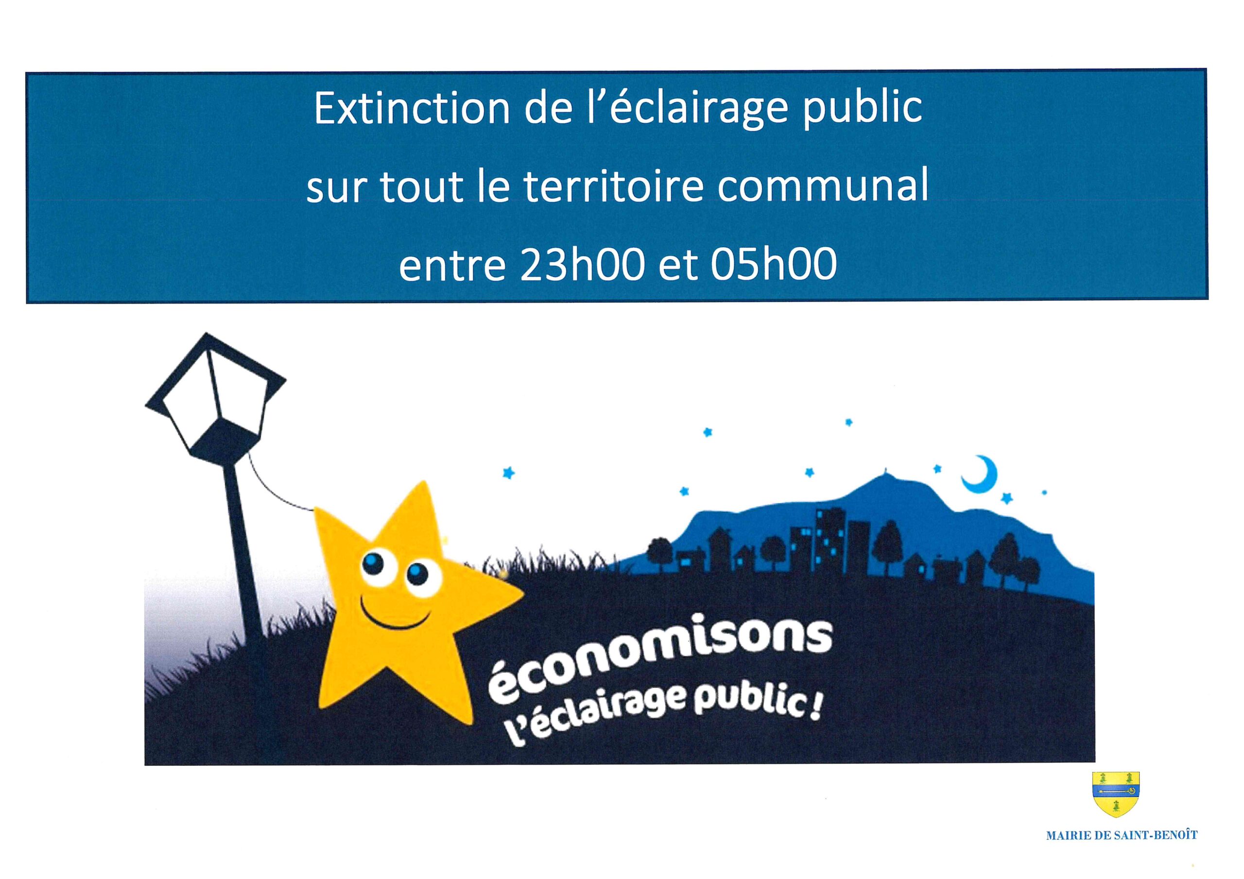 Extinction de l'éclairage public entre 23h00 et 5h00 - Mairie de Saint-Benoit, site officiel ...